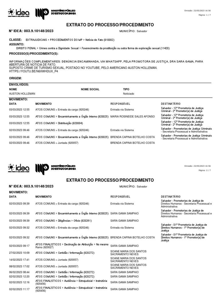 Rel Extra To Documento | PDF | Promotor | Moralidade
