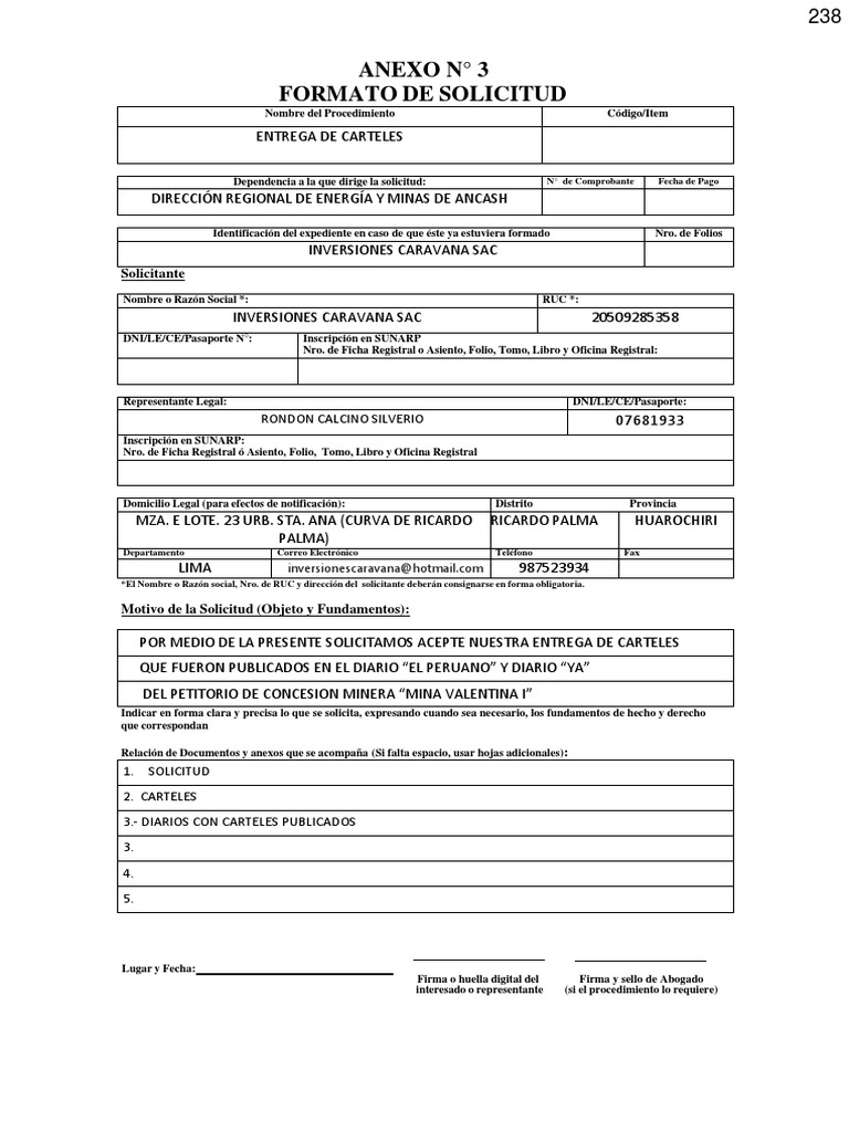 Solicitud Entrega de Carteles | PDF