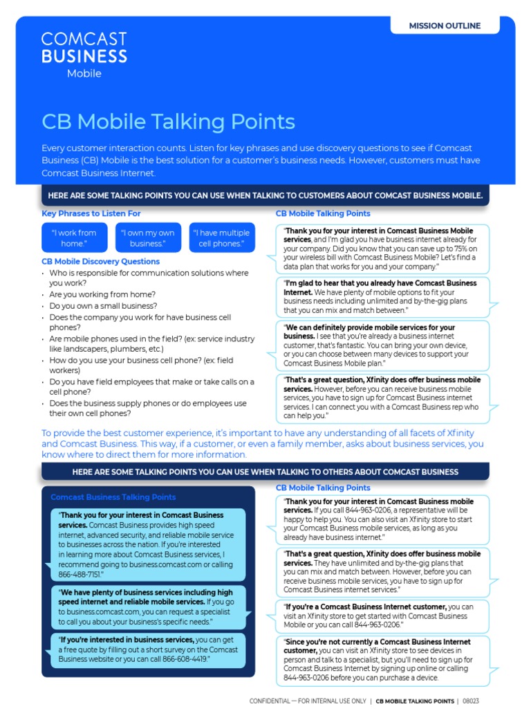 CB Mobile Talking Points Job Aid | PDF | Internet | Communication