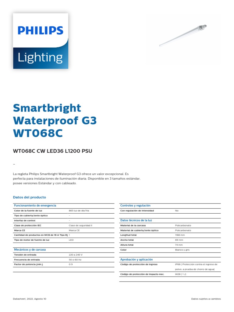 WT068C CW LED36 L1200 PSU - Smartbright Waterproof G3 WT068C - PHILIPS ...