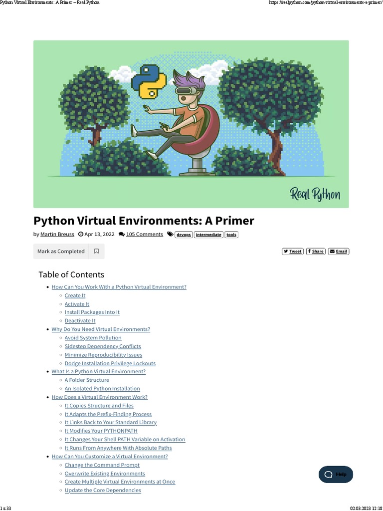Python Virtual Environments A Primer Real Python Pdf Python Programming Language 4297