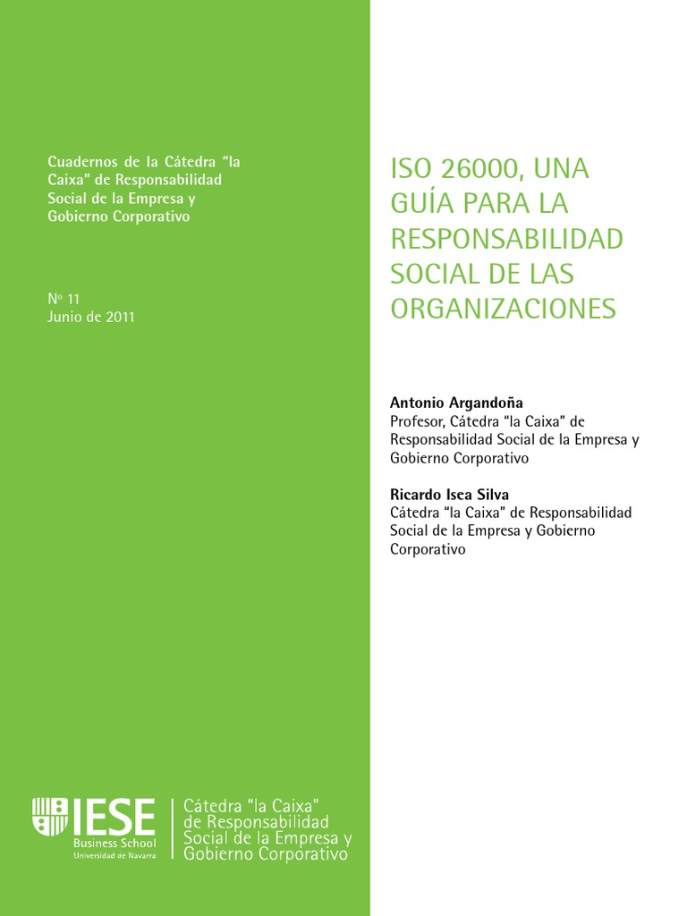 Norma Iso 26000 | PDF | Responsabilidad social corporativa | Organización internacional para la ...