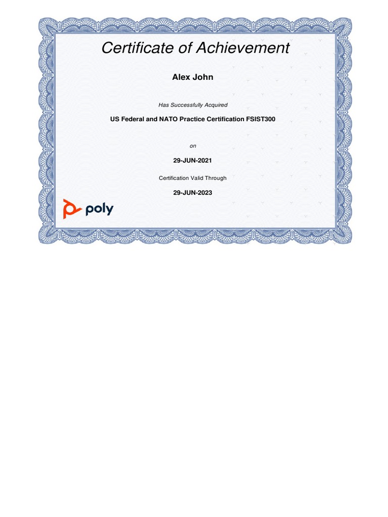POLY Certificate 2 | PDF