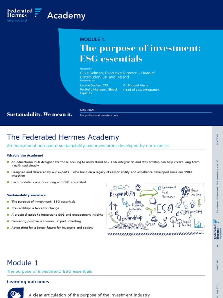 Academy Module 1 Slides DOWNLOAD | PDF | Sustainability | Biodiversity