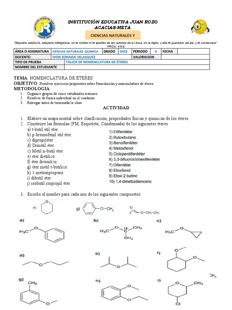 T. Nomenclatura de Éteres | PDF