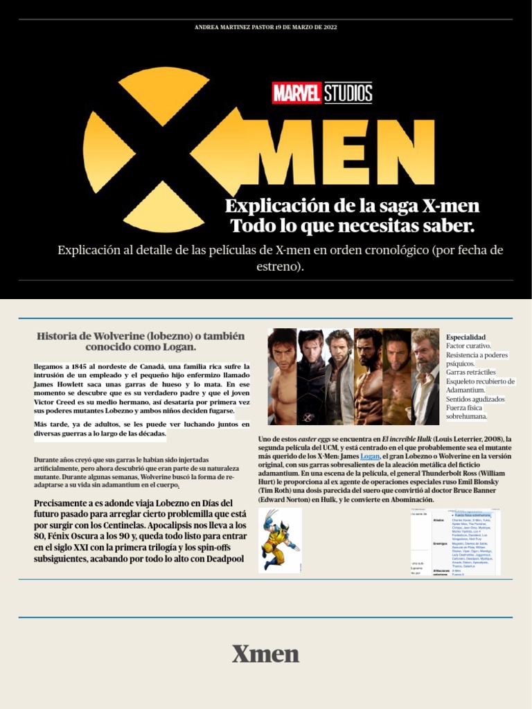 Presentación | PDF | Comics Marvel | Personajes de Marvel Comics