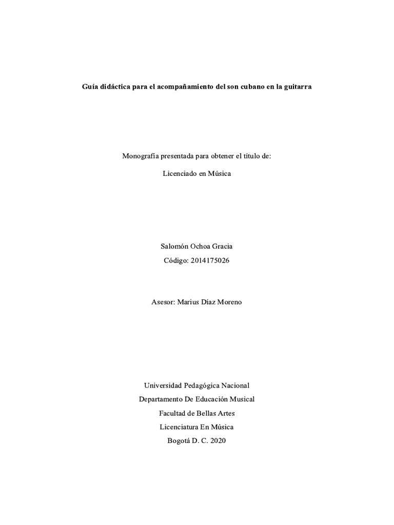 Guia Didactica para El Acompanamiento Del Son Cubano en La Guitarra | PDF