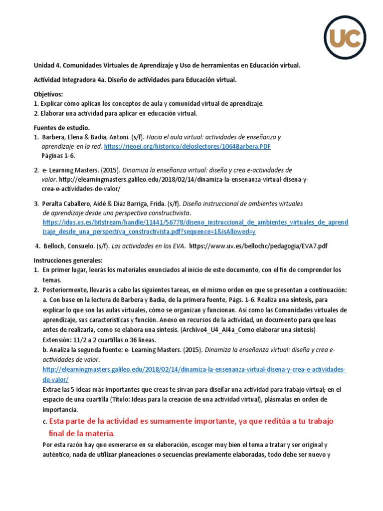 Archivo1 U4 AI4a Instructivo | PDF | Aprendizaje | Modificación de comportamiento