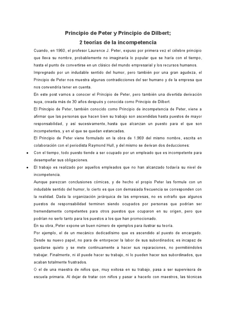 Principio de Peter | PDF