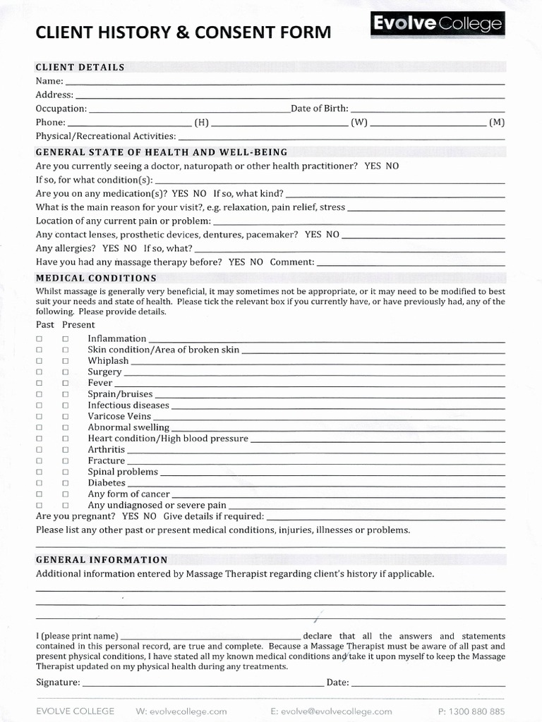 EVOLVE Consent Form | PDF