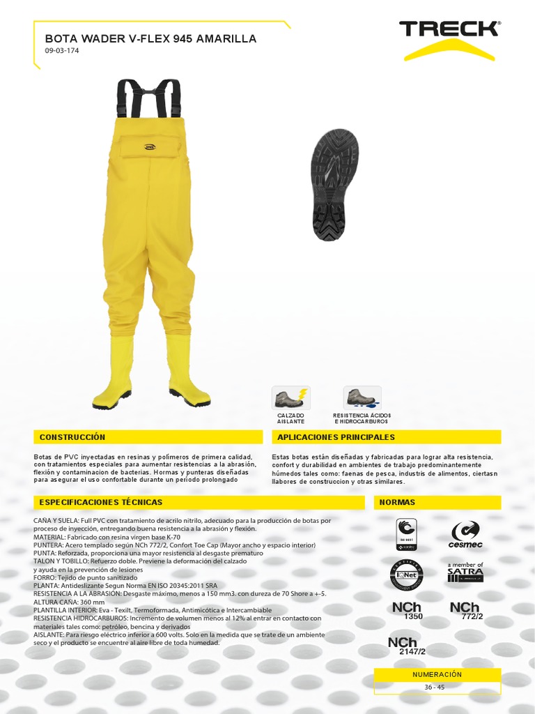 Ficha Técnica Bota de Seguridad Pantanera | PDF | Tecnología