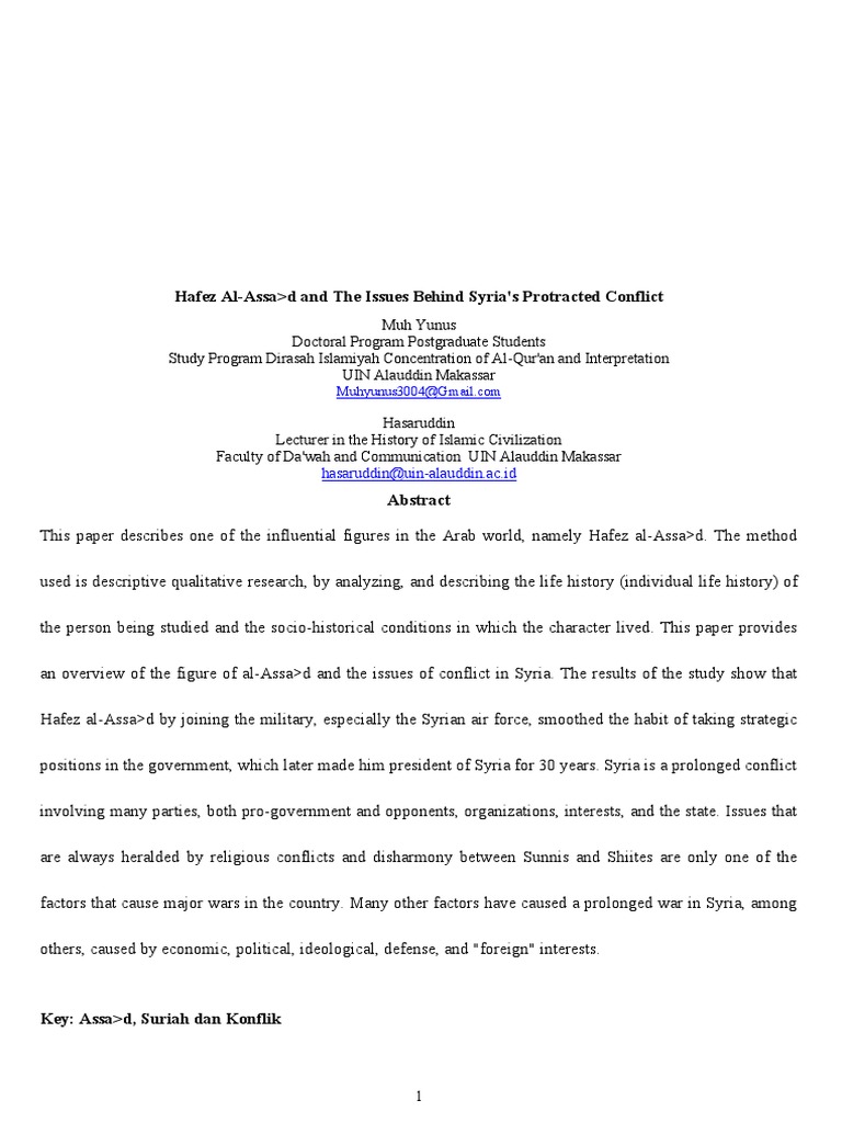 Hafez Al-Assad PRESENTATION | PDF | Syria | Arab Spring
