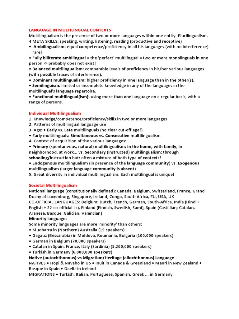 Language in Multilingual Contexts | PDF | Linguistics | Multilingualism Language in Multilingual Contexts | PDF | Linguistics | Multilingualism