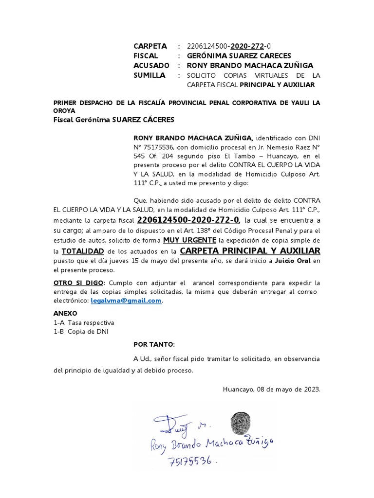 Solicitud de Copias Simples | PDF