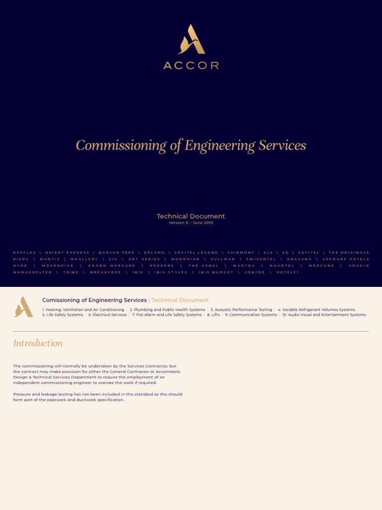 Accor Commissioning of Engineering Services | PDF | Duct (Flow) | Plumbing