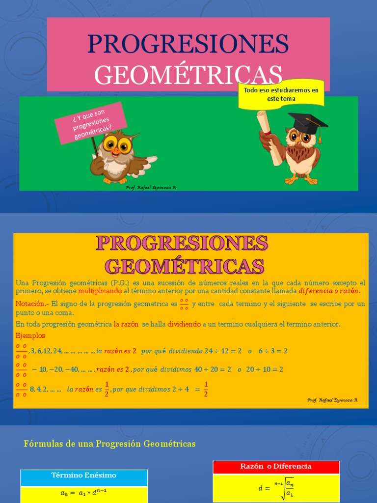 Progresiones Geométricas: Conceptos y Ejemplos | PDF | Matemáticas ...