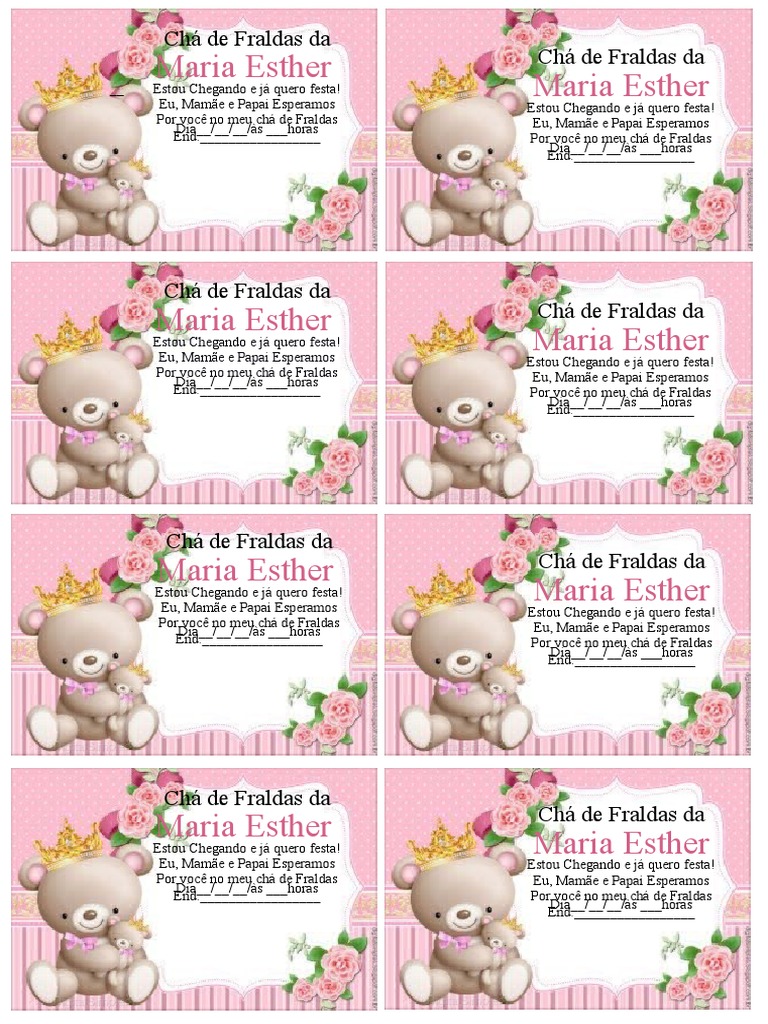 Modelo Chá de Fraldas | PDF