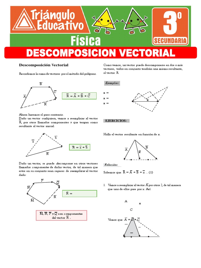 Descomposicion Vectorial para Tercer Grado de Secundaria | PDF | Vector ...