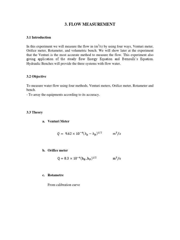 Flow Measurement | PDF | Flow Measurement | Calibration