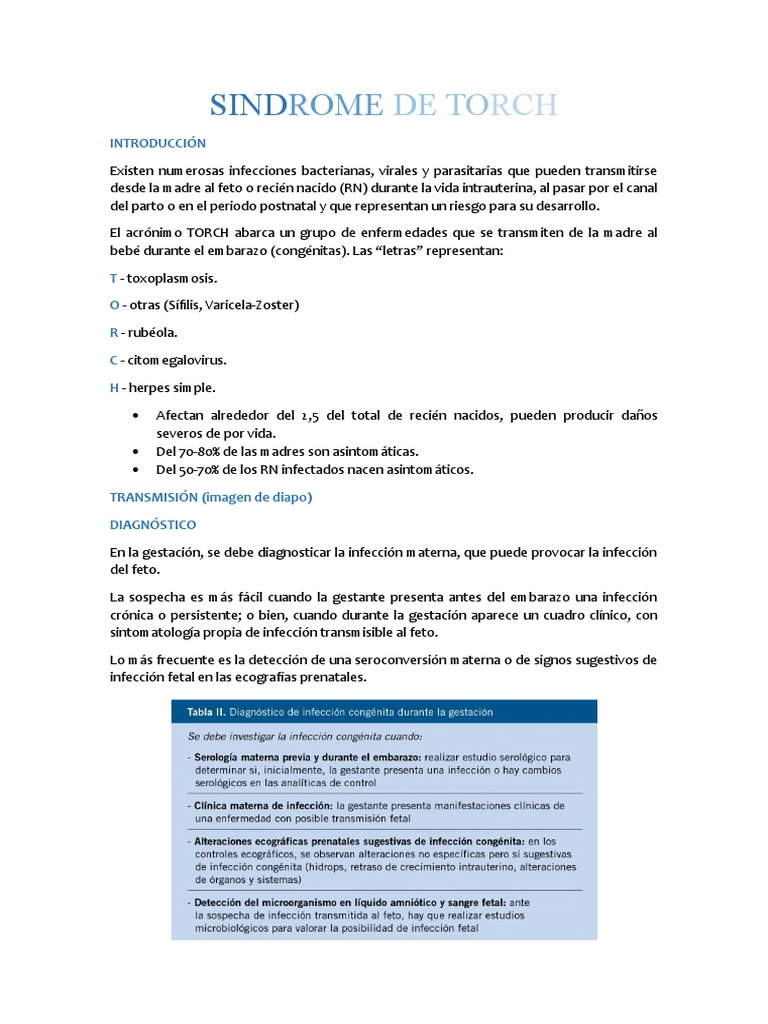 Sindrome de Torch | PDF | El embarazo | Inmunología