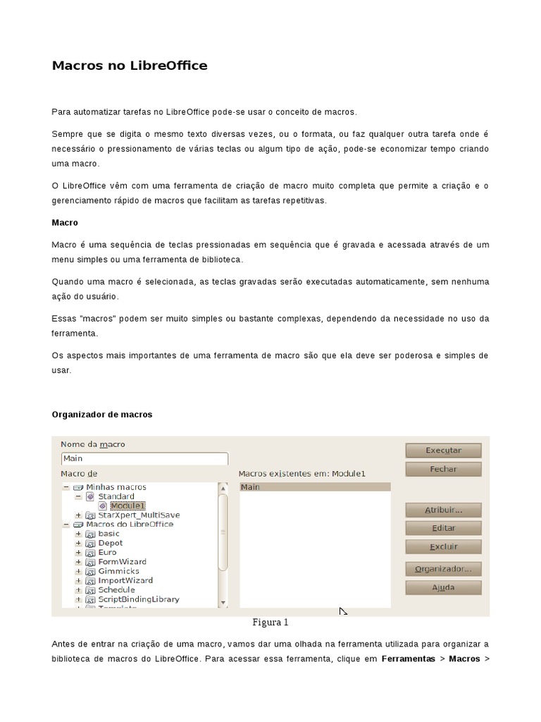 Macros No LibreOffice | PDF | Macro (Ciência da Computação) | Janela ...