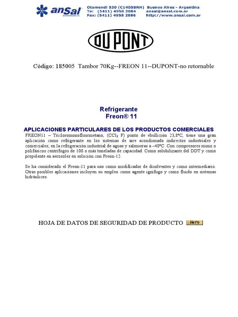 Freon 11 | PDF | Ventilación (Arquitectura) | Agua