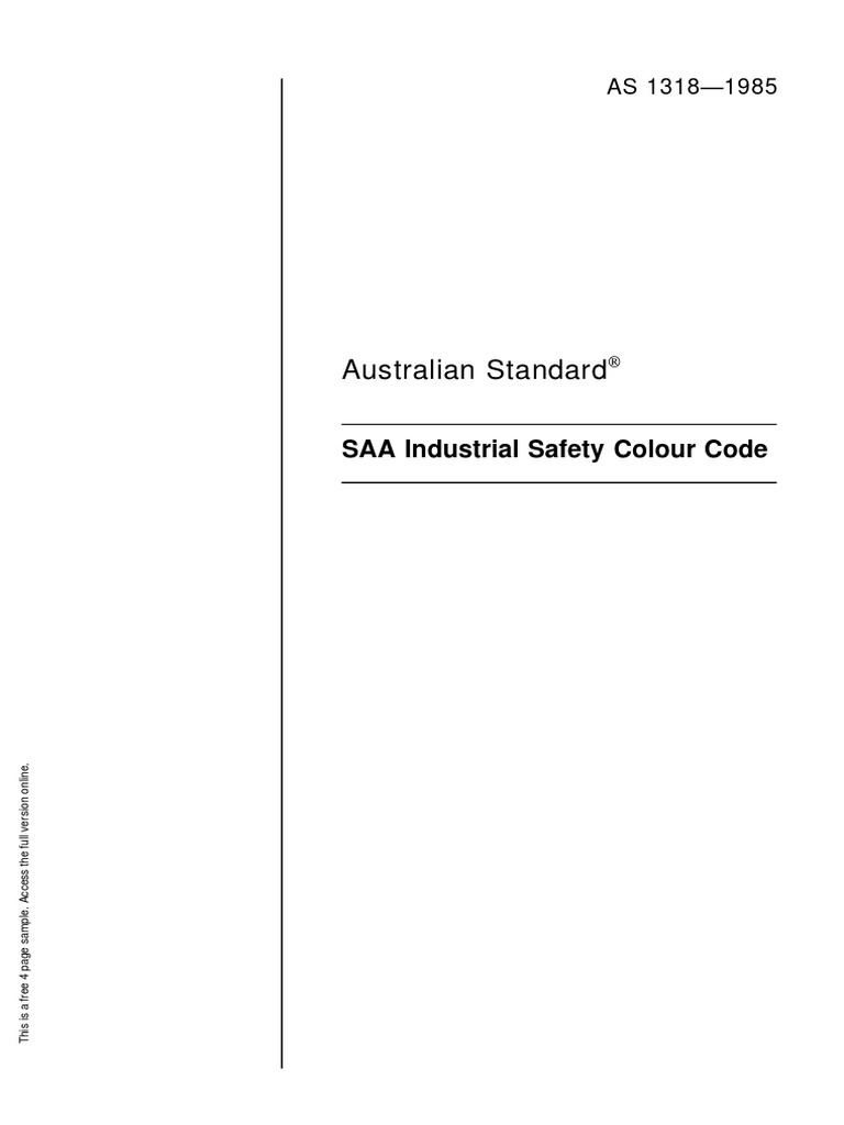 Australian Standard: SAA Industrial Safety Colour Code | PDF ...