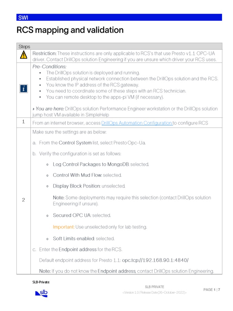 SLB DrillOps Automation Configuration | PDF