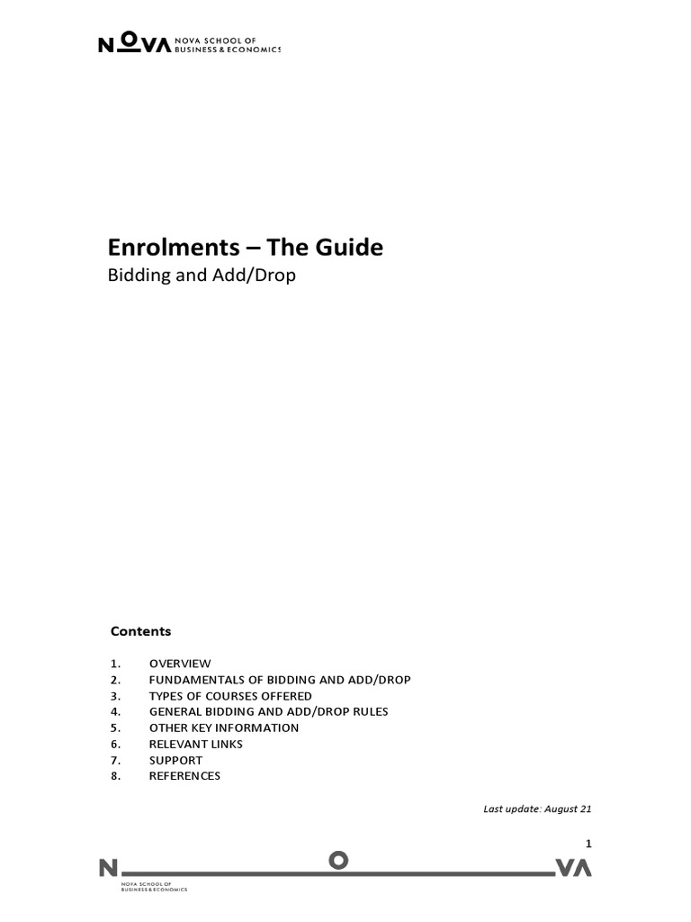 Enrolment Guide: Bidding & Add/Drop | PDF | Academic Term | Academic Degree