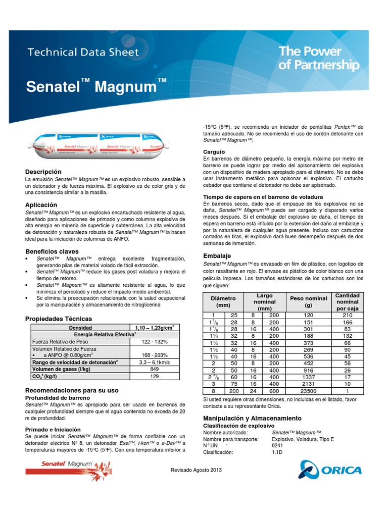 TDS Senatel MAGNUM- Chile - Español - Agosto 2013 | PDF | Ciencias fisicas | Química