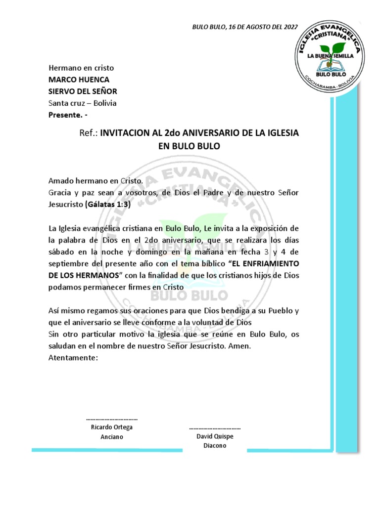 Carta de Invitacion | PDF