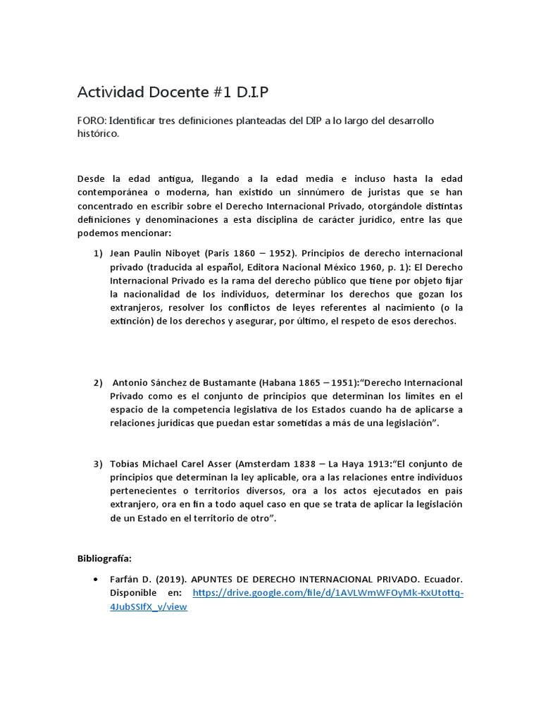 Foro 1 Definiciones Del Dip | PDF
