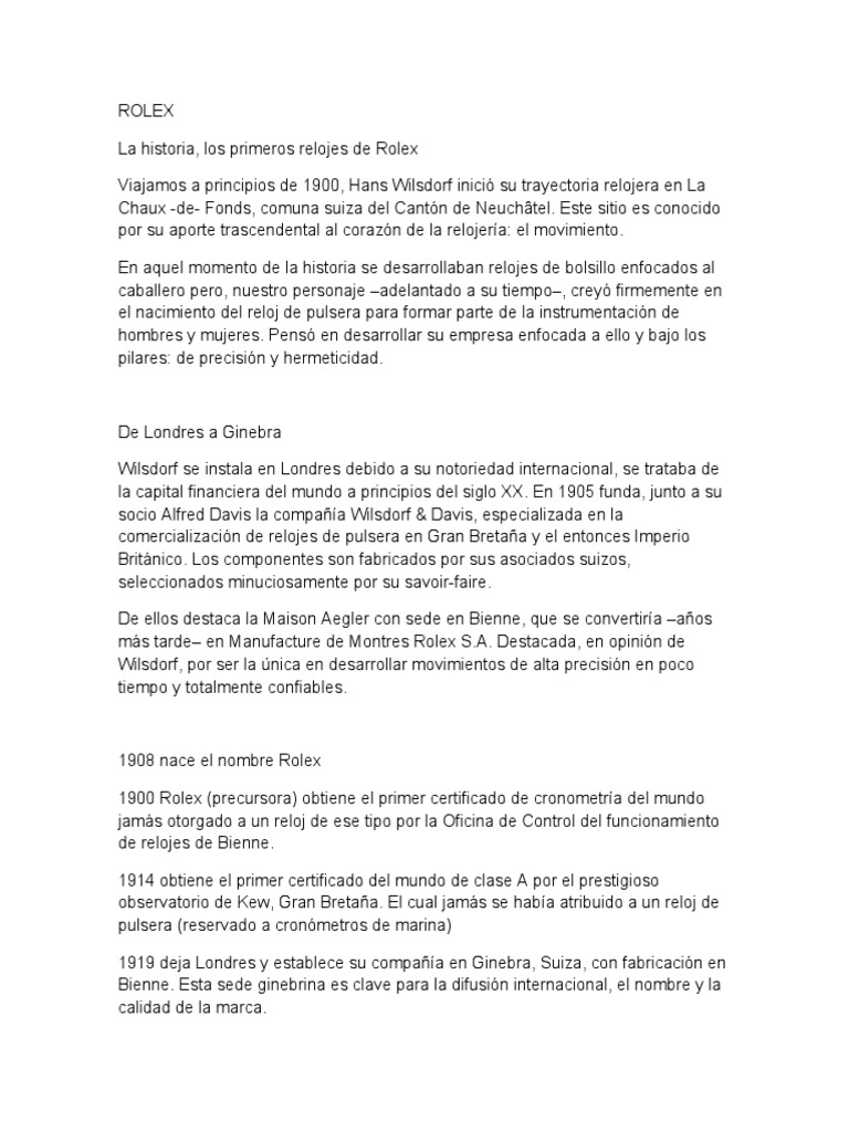 ROLEX | PDF | Reloj
