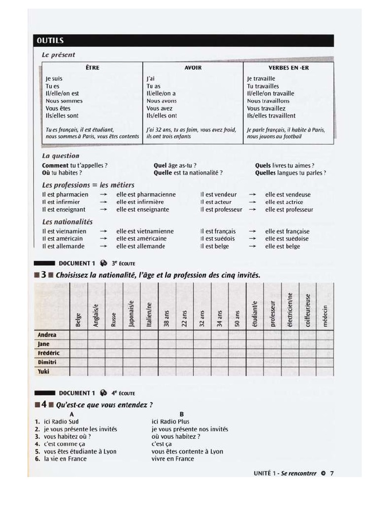 Comprehension Orale 1 A1 A2-8 | PDF