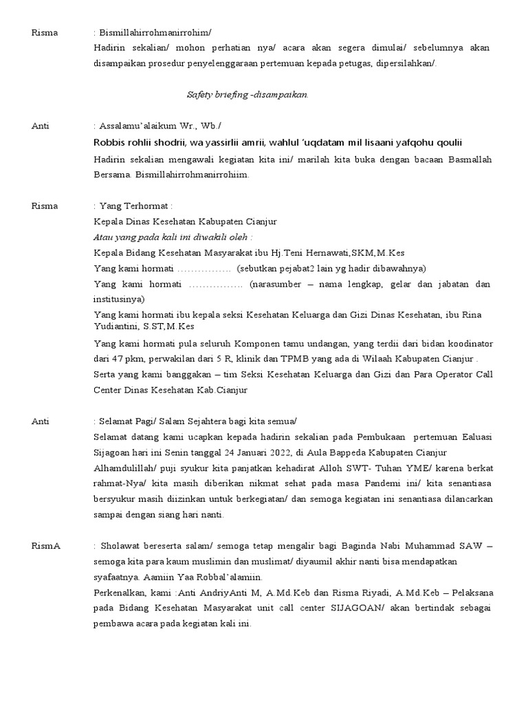 Template Teks MC | PDF