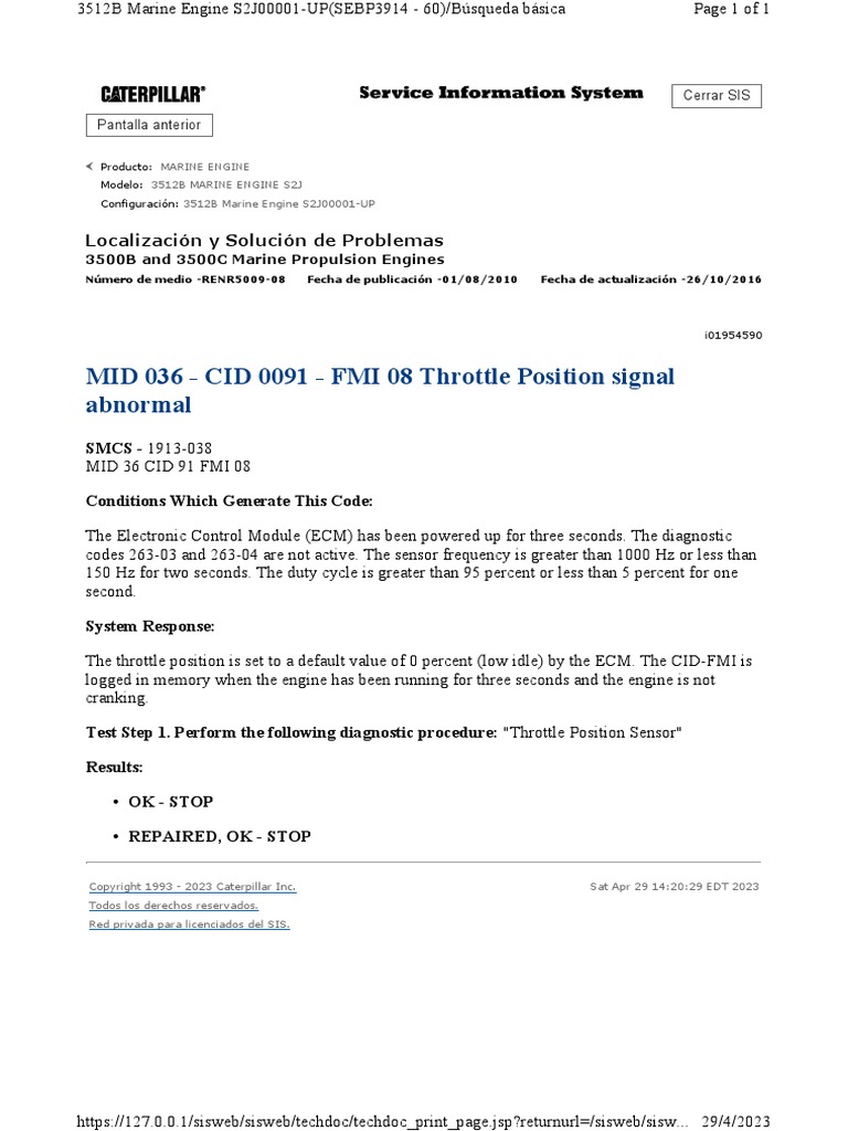 Codigo de Falla 0091 Fmi 08 | PDF | Technology & Engineering