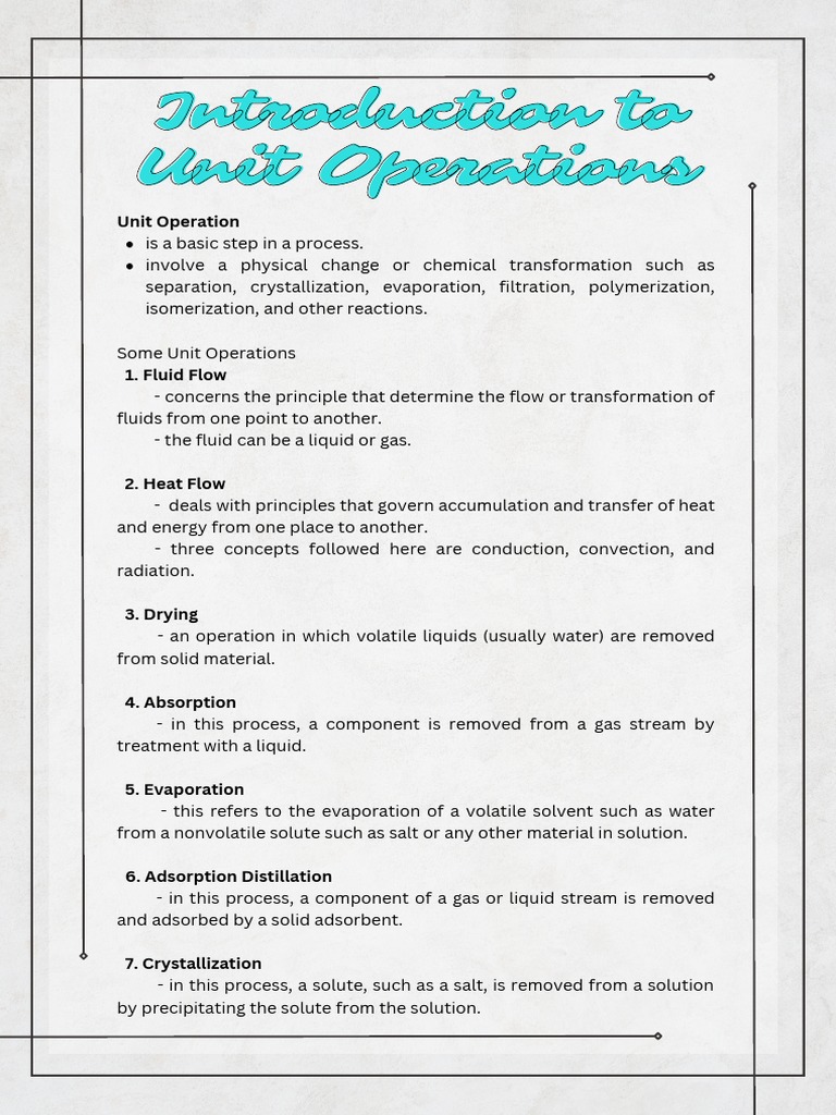 Unit Operations Outline | Download Free PDF | Fluid Dynamics | Viscosity