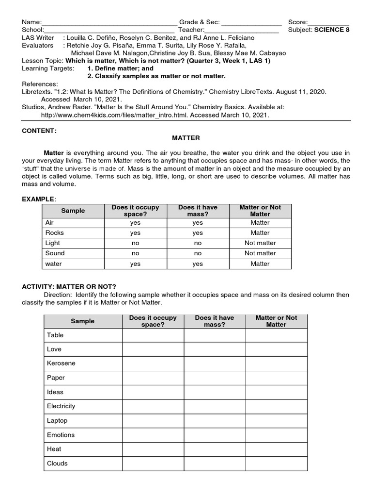 Science 8: Understanding Matter | PDF | Matter | Physical Sciences