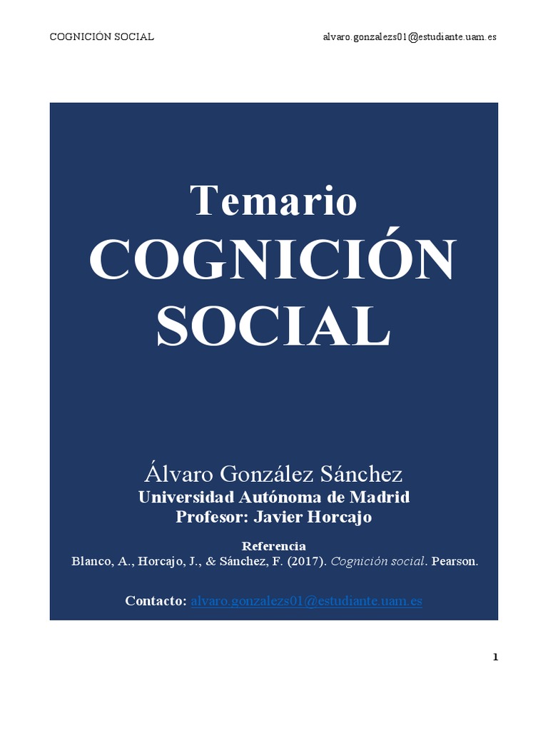 COGNICIÓN SOCIAL COMPLETO | PDF | Pensamiento | Mente