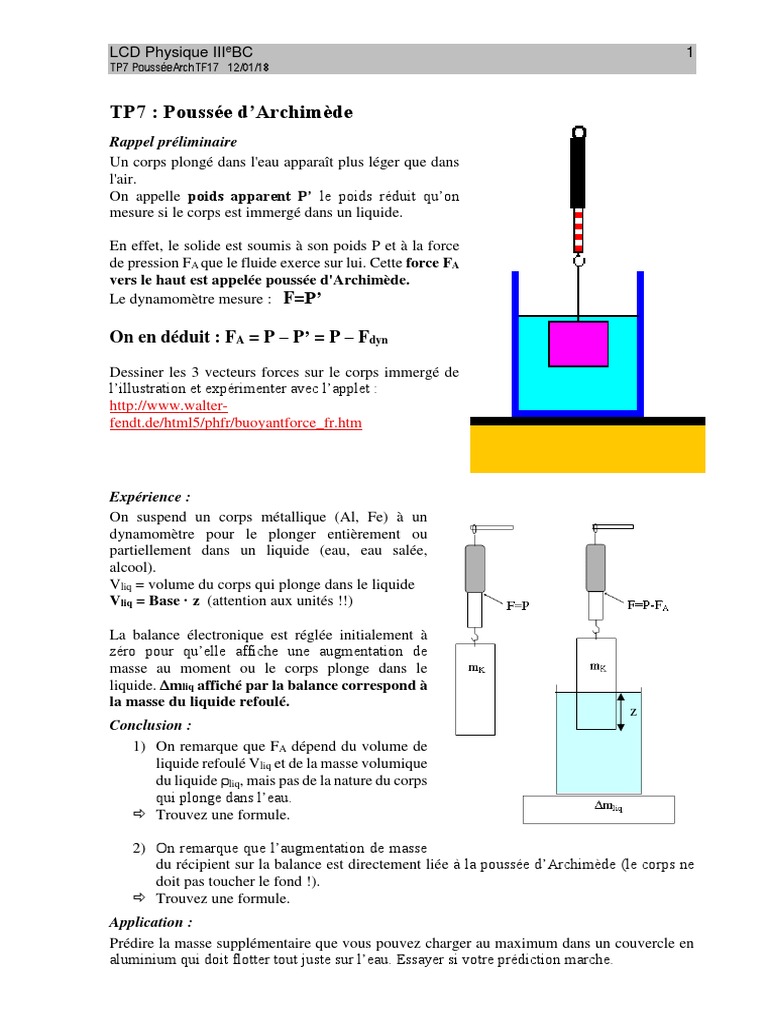 TP7 Pouss eArchTF17 | PDF | Grandeur physique | Sciences physiques