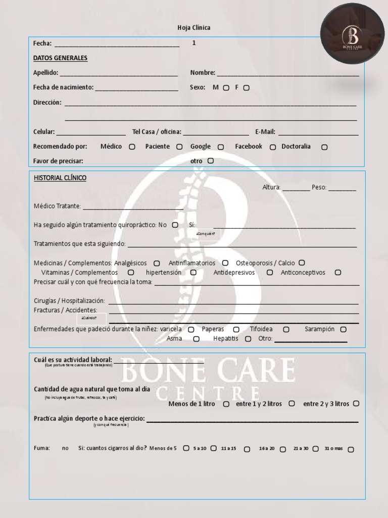 Hoja Clínica | PDF | Epidemiología | Ciencias de la Salud