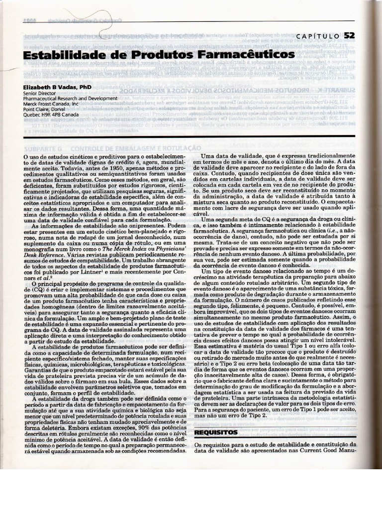 Regmington 20ed Estabilidade de Produtos Farmacêuticos | PDF