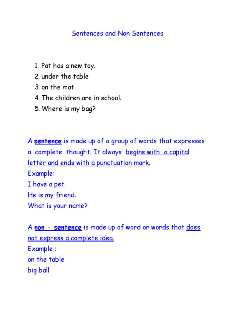Sentence and Non Sentence (US) | PDF Sentence and Non Sentence (US) | PDF