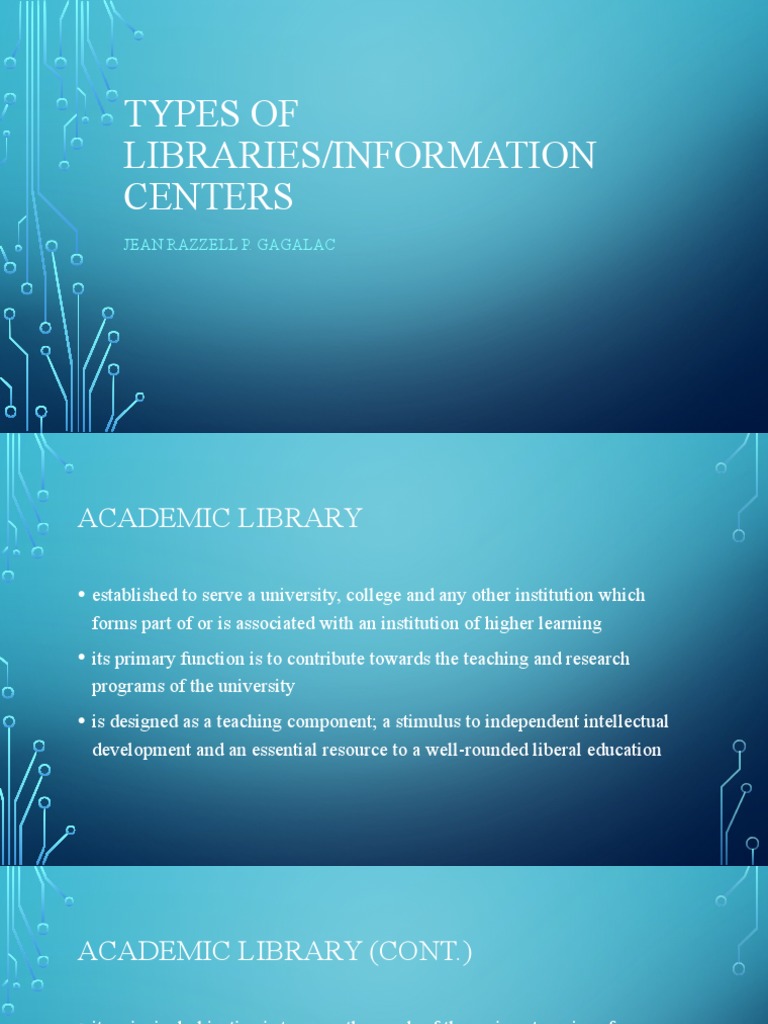 Types of Libraries | PDF | Libraries | School Library