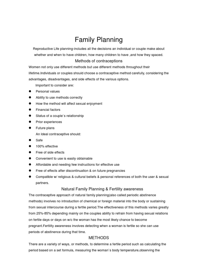 Family Planning | PDF | Ageing | Human Pregnancy