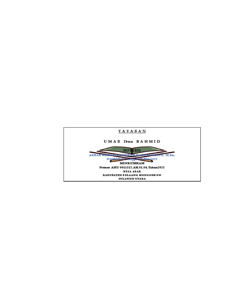 Contoh Cap Yayasan Umar Ibnu Bahmid | PDF
