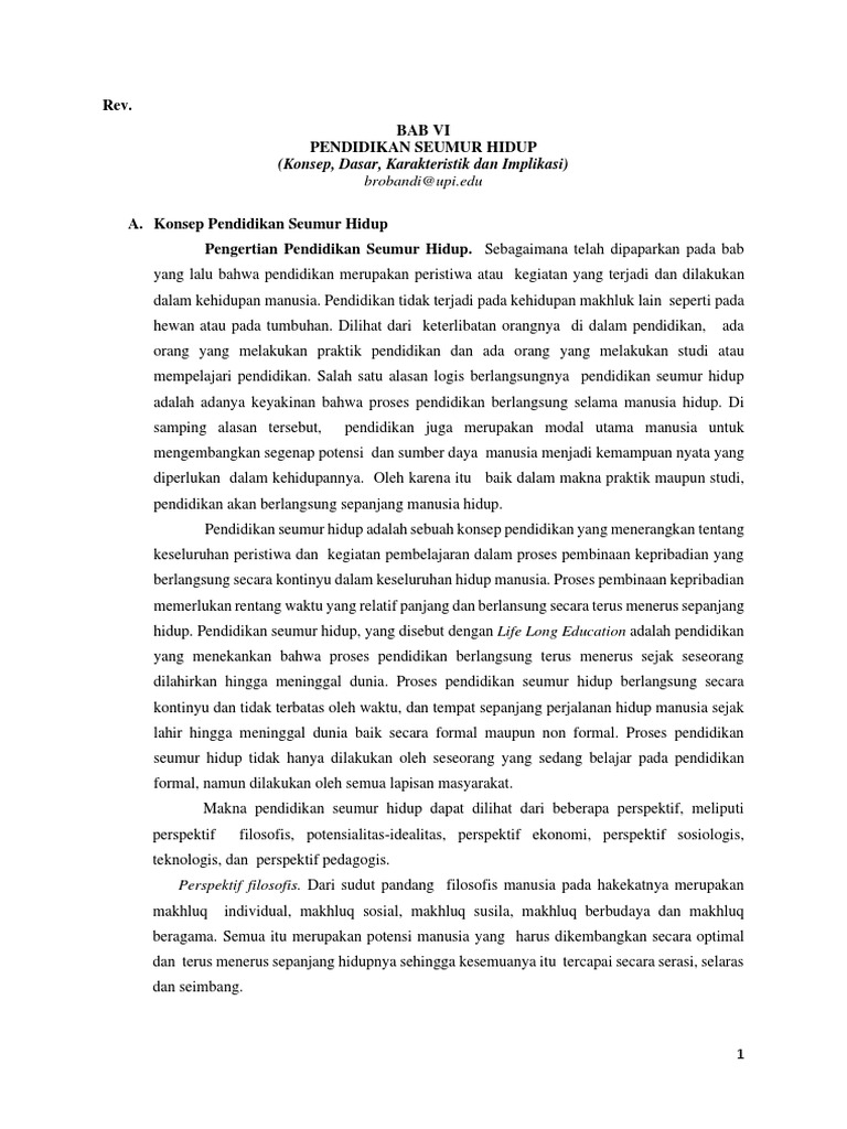 BAB VI PENDIDIKAN SEUMUR HIDUP GL | PDF