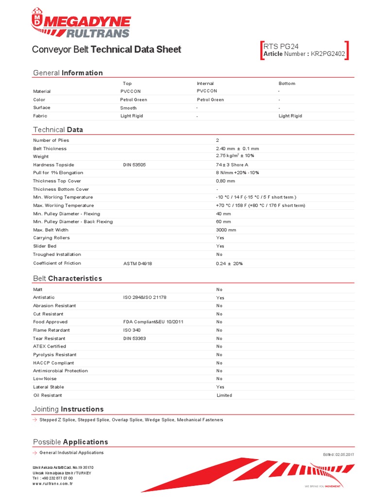 KR2PG2402 en | Download Free PDF | Belt (Mechanical) | Materials