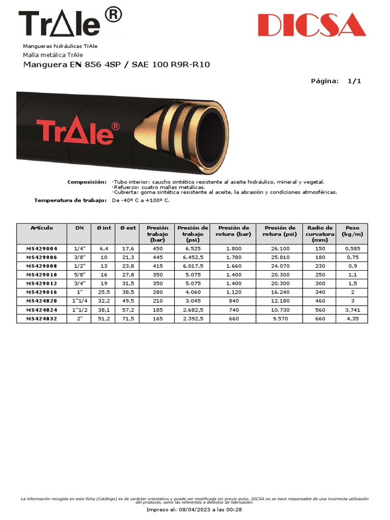 Ficha Tecnica 4SP | PDF