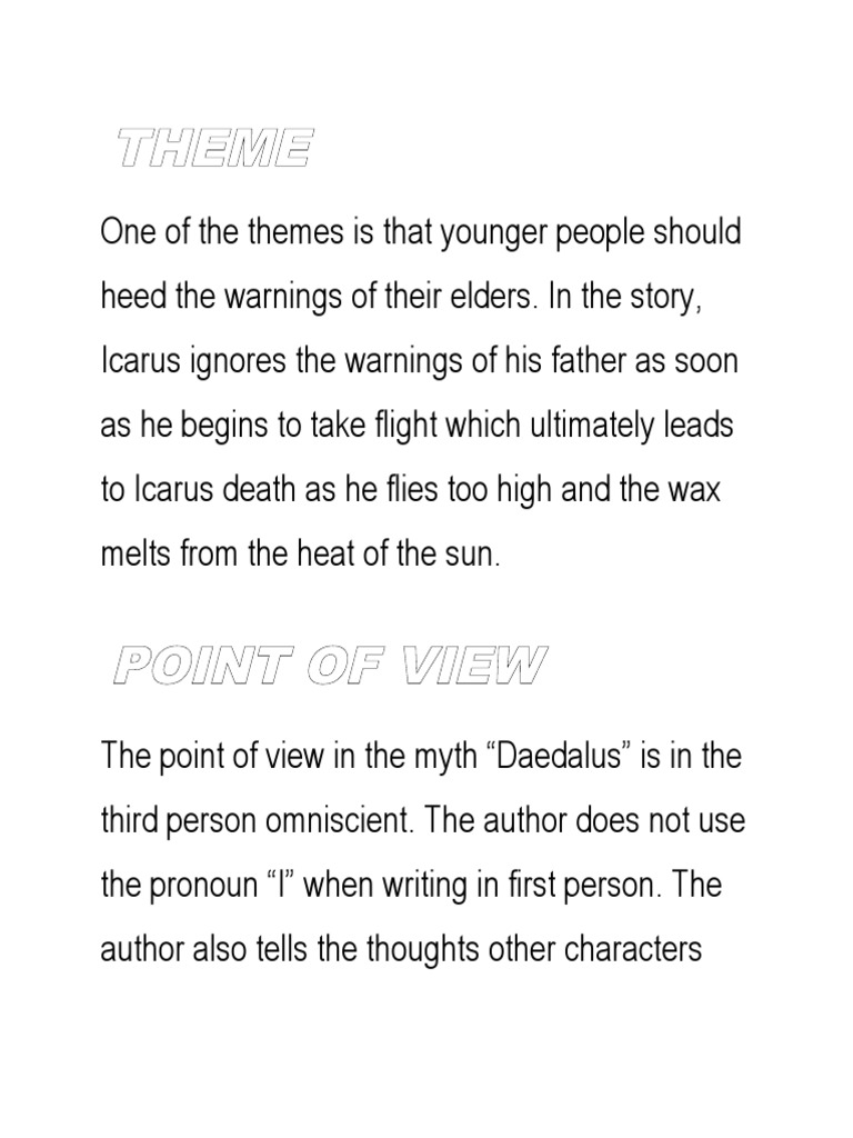 Icarus Myth: Themes and Analysis | PDF